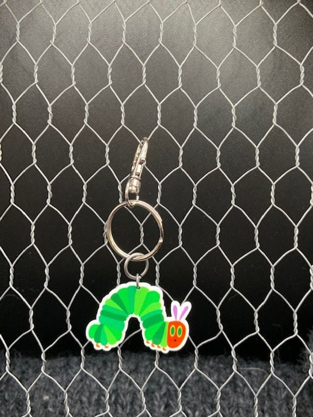 Green Caterpillar Keychain - Etsy