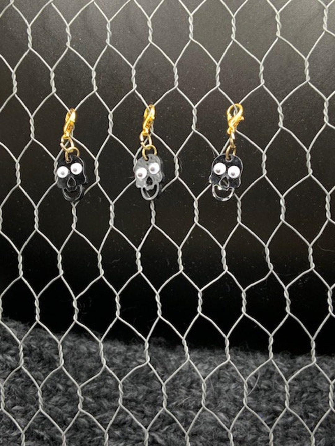 Halloween Skull Charm With Googly Eyes Lobster Clasp - Etsy