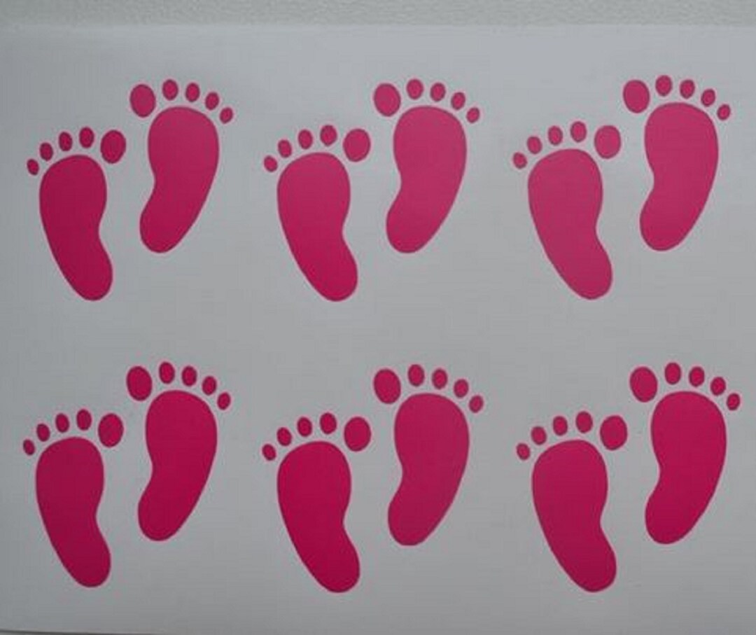 Set of 5 Pairs Baby Feet Decals, Baby Feet Decals, Baby Feet Decal ...
