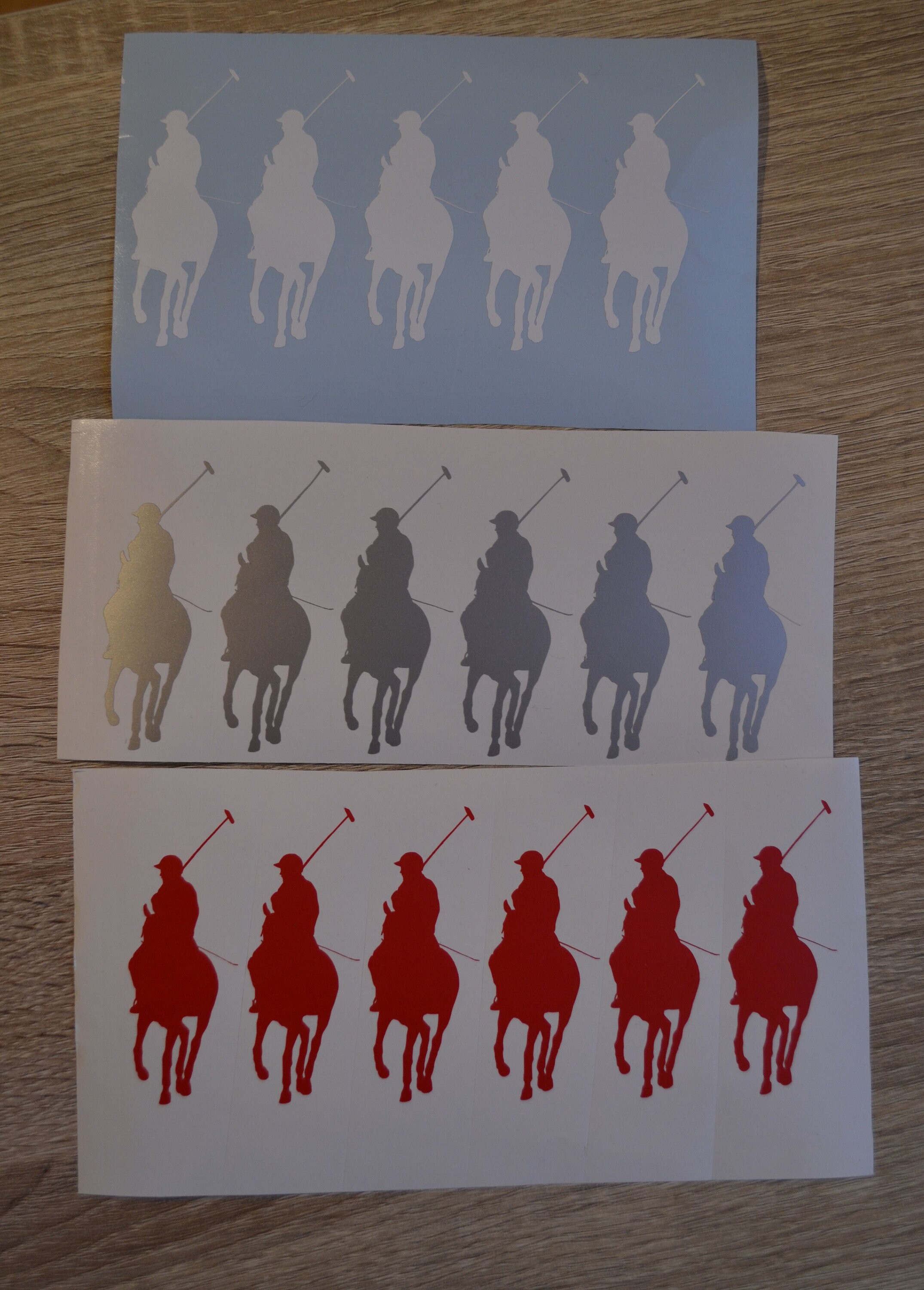 Set of 12 Polo Player Decal Polo Horse Decal Stickers - Etsy