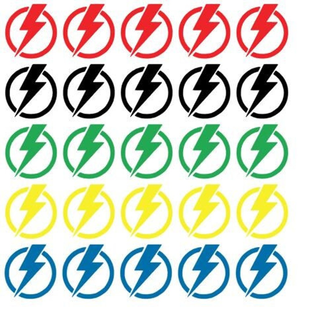 Set of 15 Flash Symbol Decals, Lightning Bolt Decals - Etsy