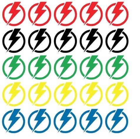 Set of 15 Flash Symbol Decals Lightning Bolt Decals - Etsy
