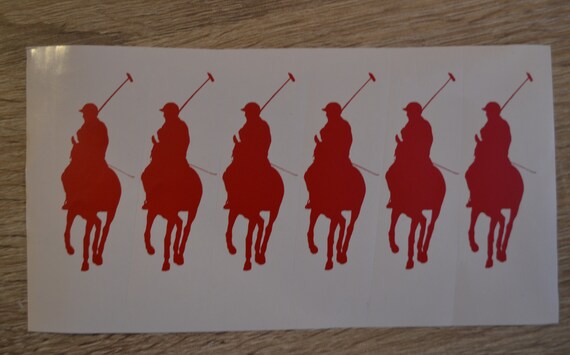 Set of 12 Polo player decal polo horse decal stickers | Etsy