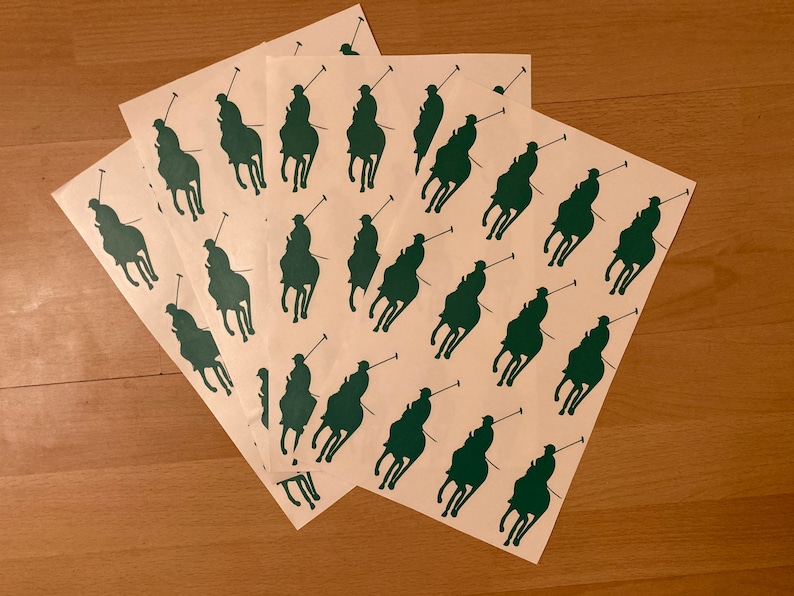 Set of 6 Polo Player Decal, Polo Horse Decal Stickers - Etsy