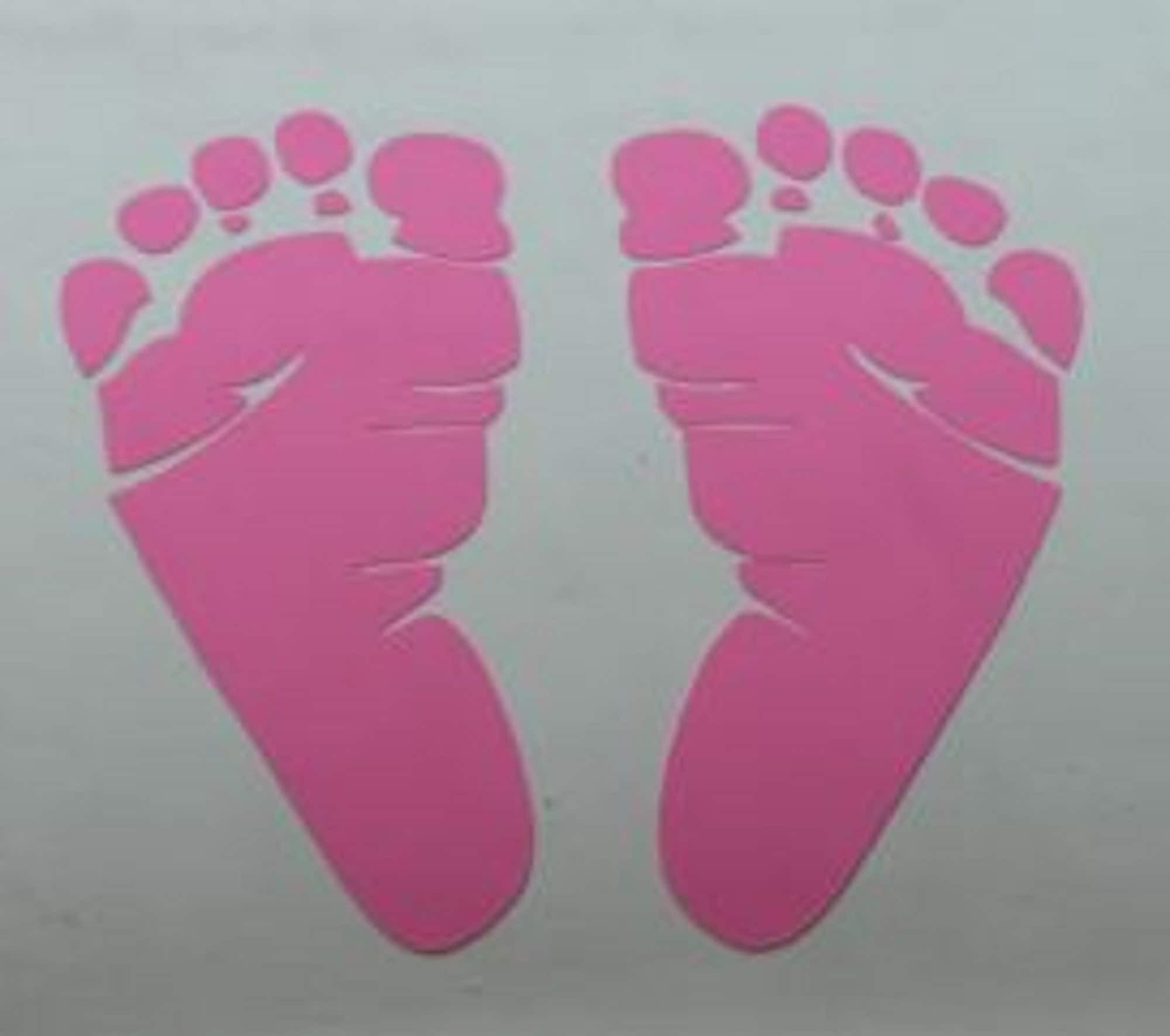 Set of 5 Pairs Baby Feet Decals, Baby Feet Vinyl Decals, Baby Feet ...
