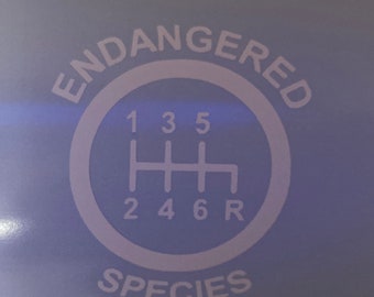 6 Speed Gear Endangered Species Stick Shift Manual Car Car/truck/laptop ...