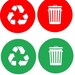 Recycle and Trash Decals Vinyl Modern Logo, Symbol to Organize Trash ...