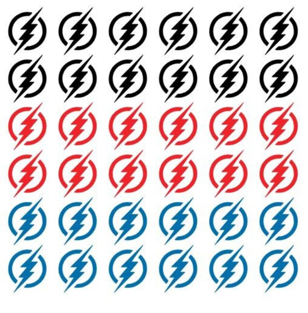 Set of 15 Small Flash Symbol Decals - Etsy