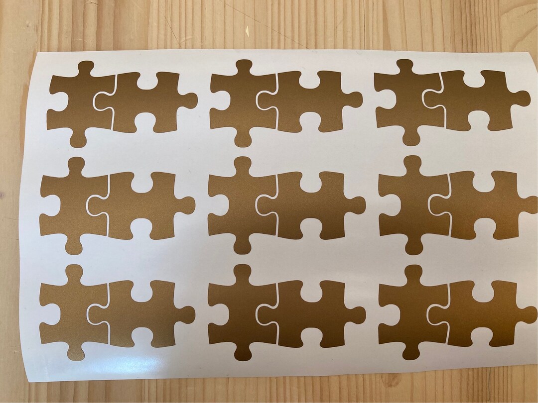 Set of 12 Double Puzzle Piece Stickers, Autism Awareness Stickers ...