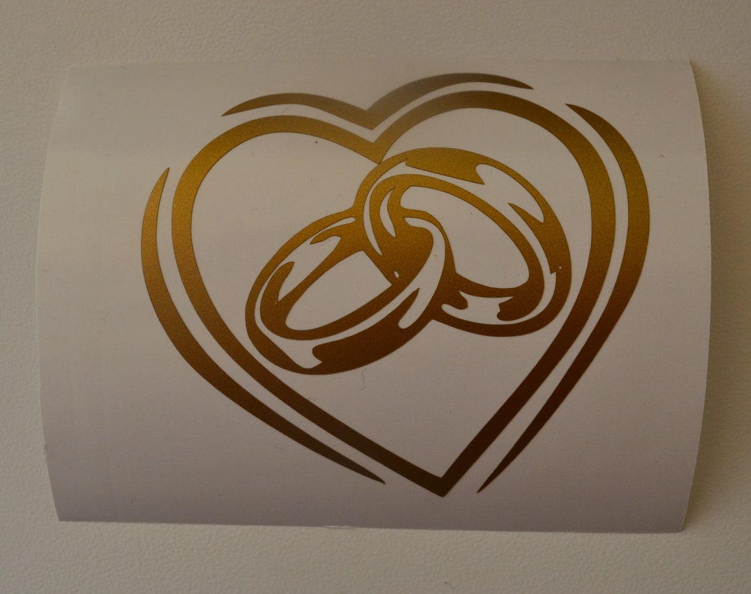 Wedding Rings Heart Decals, Wedding Party Decals - Etsy