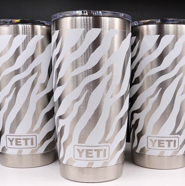 Zebra Print Laser Engraved 20oz Yeti Tumbler With Magslid Lid. - Etsy