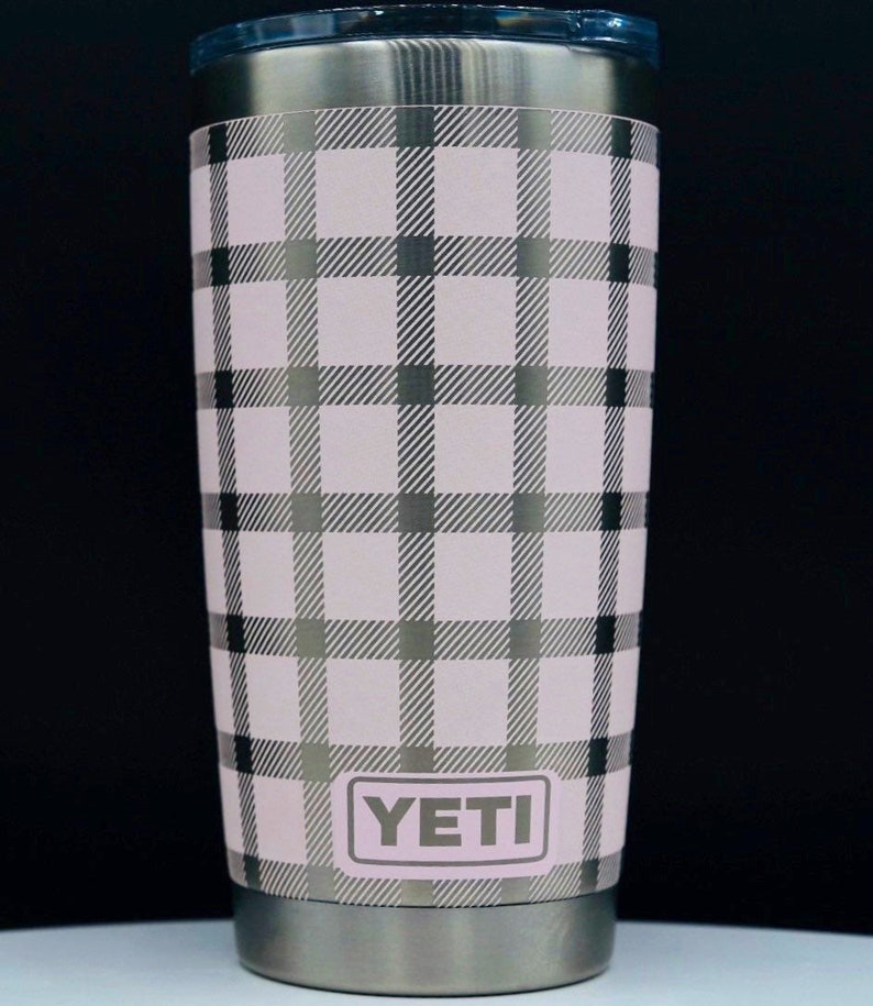 Plaid Print 20oz Yeti Tumbler With Magslide Lid, Premium Quality Double ...