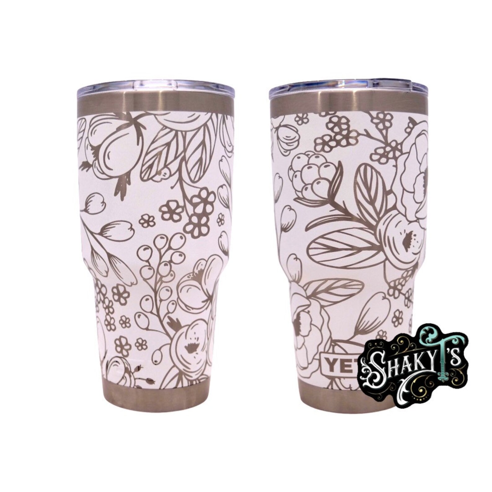 30oz 360 Bold Floral Design Laser Engraved on Yeti Tumbler - Etsy