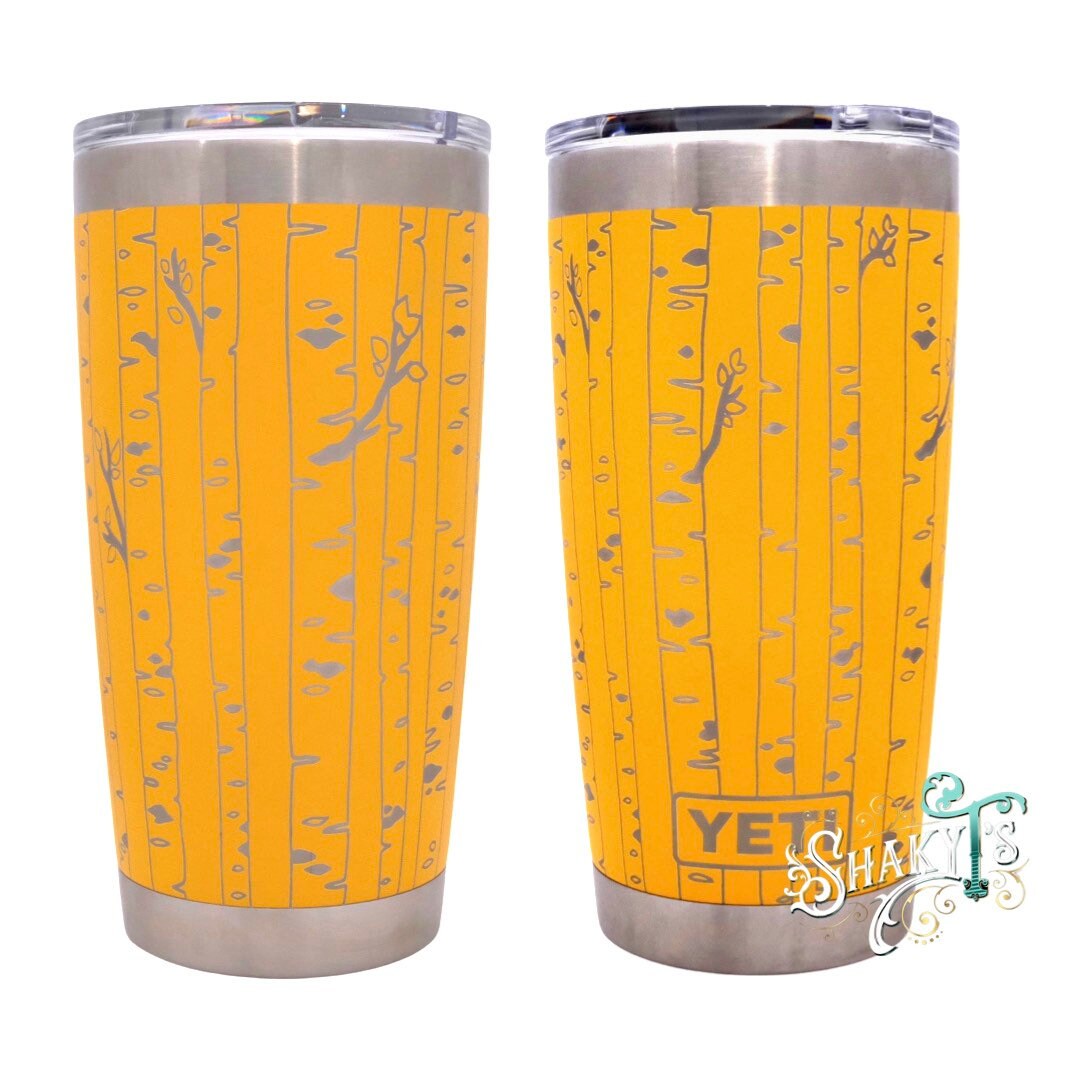 20oz - 360 Aspen Tree Forest Design Laser Engraved on a Yeti Tumbler ...
