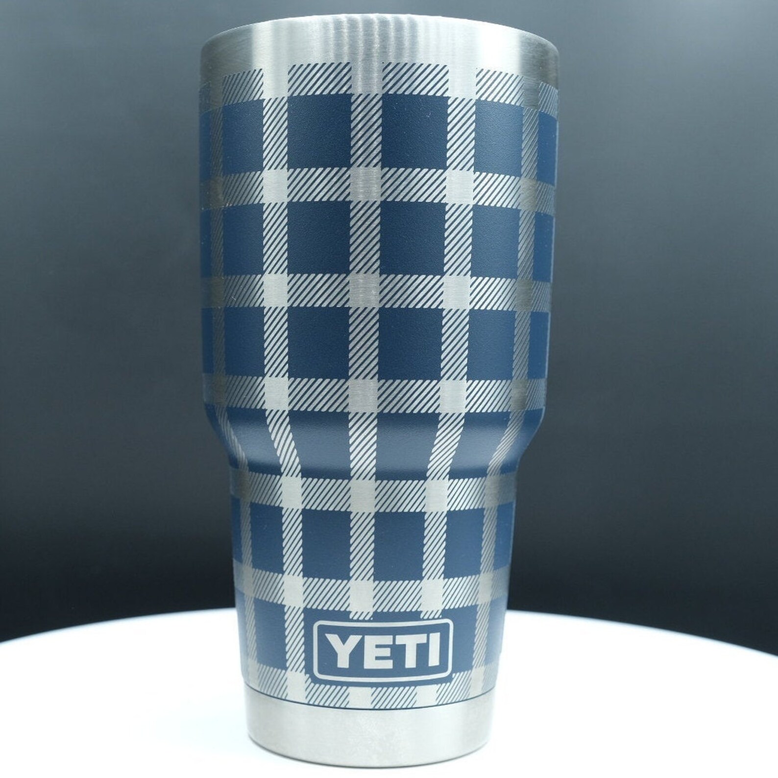 Plaid Design Laser Engraved on a 30oz Yeti Tumbler With Magslide Lid ...