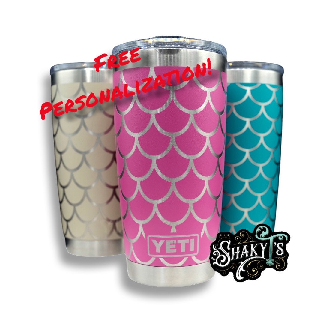 20oz - 360 Mermaid Design Laser Engraved on a Yeti Tumbler. Multiple ...