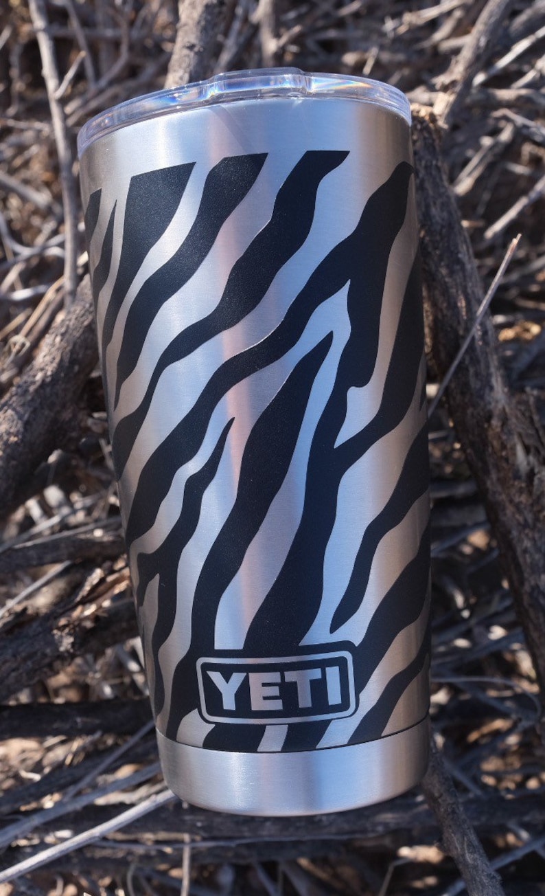 Zebra Print Laser Engraved 20oz Yeti Tumbler With Magslid Lid. - Etsy