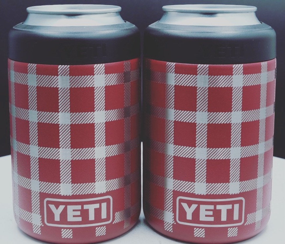360 Plaid Design Laser Engraved on a Yeti 12oz 2.0 Can Insulator. - Etsy