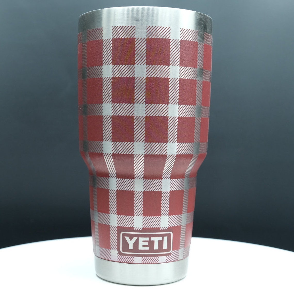 Plaid Design Laser Engraved on a 30oz Yeti Tumbler With Magslide Lid ...