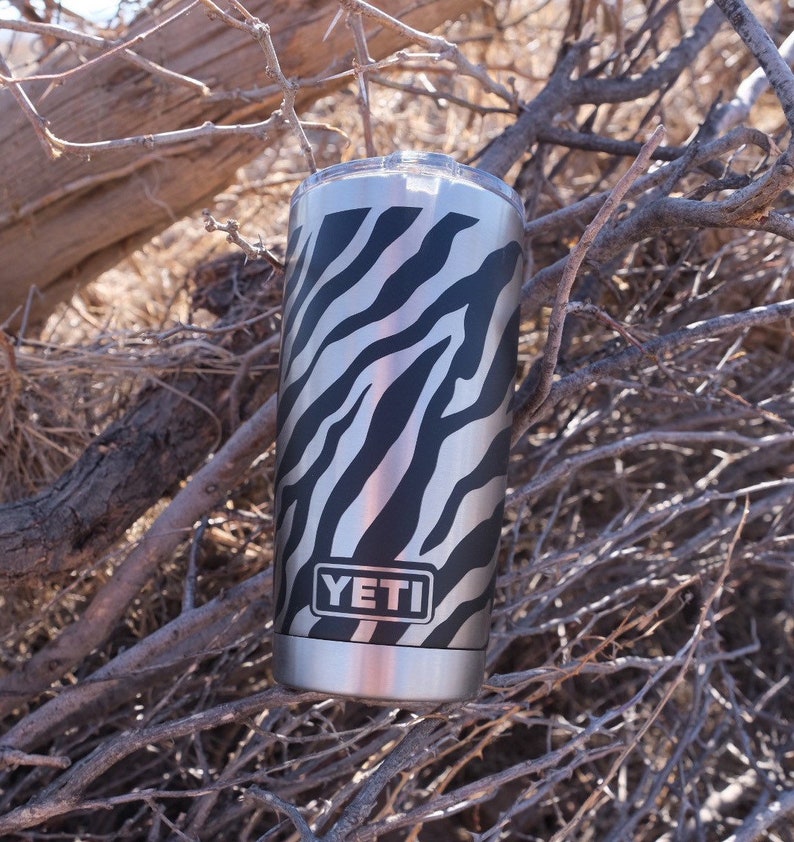Zebra Print Laser Engraved 20oz Yeti Tumbler With Magslid Lid. - Etsy
