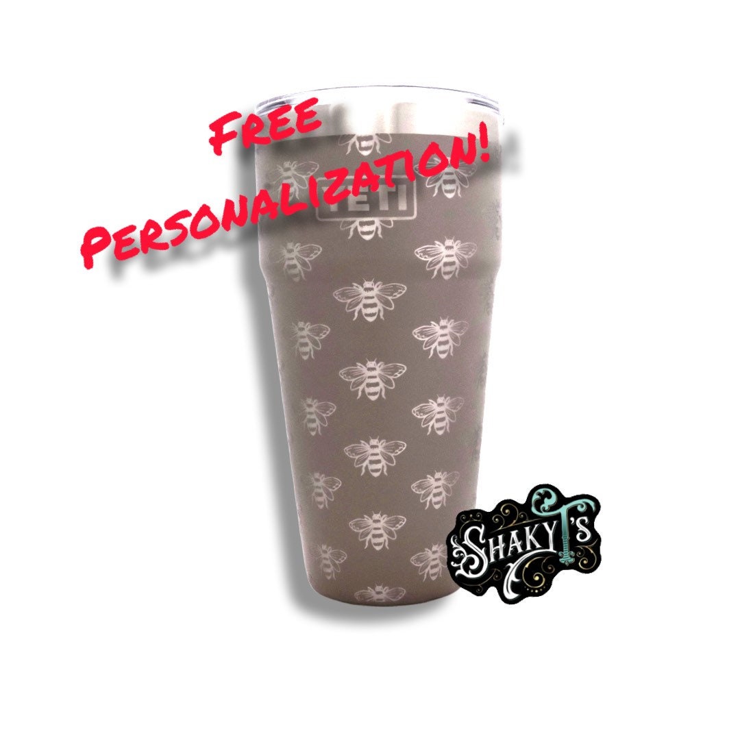 26oz - 360 Bee Design Laser Engraved on a Yeti Stackable Tumbler, With ...