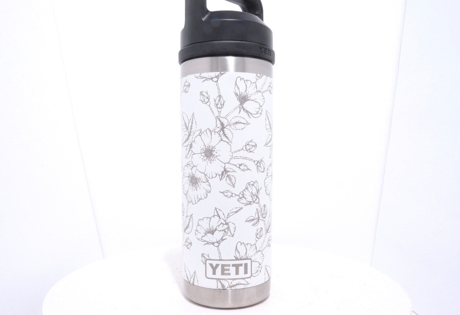 18oz 360 Wildflower Design Laser Engraved on a Yeti Rambler - Etsy