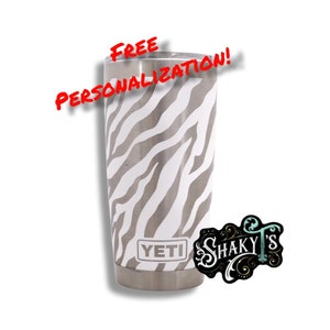 Zebra Print Laser Engraved 20oz Yeti Tumbler With Magslid Lid. - Etsy
