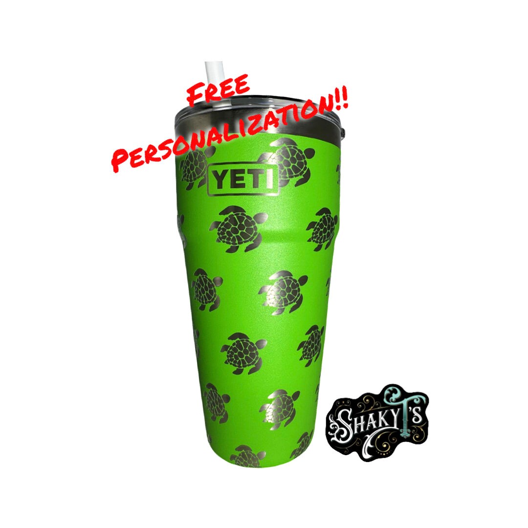 26oz - 360 Sea Turtle Design Laser Engraved on a Yeti Stackable Tumbler ...