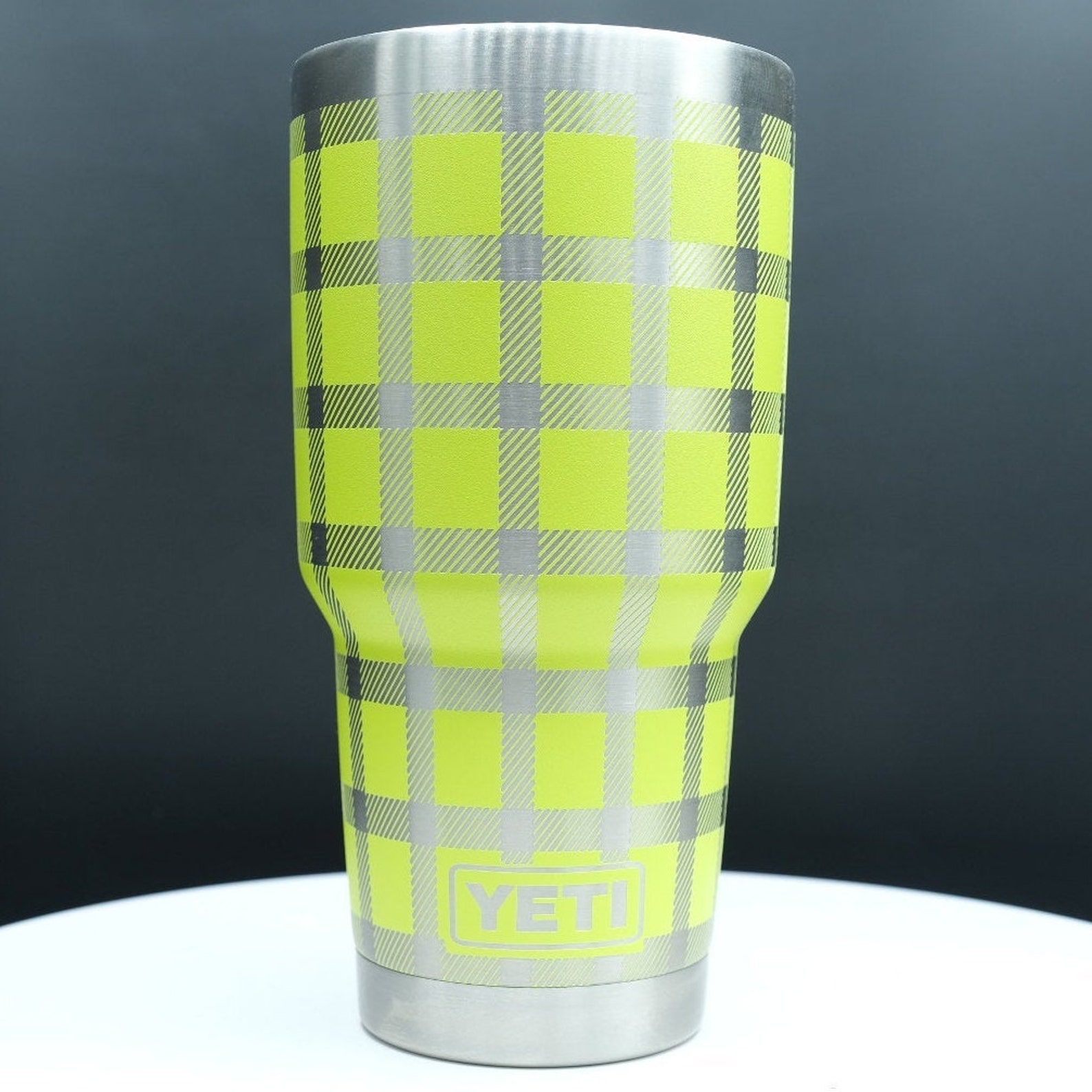 Plaid Design Laser Engraved on a 30oz Yeti Tumbler With Magslide Lid ...
