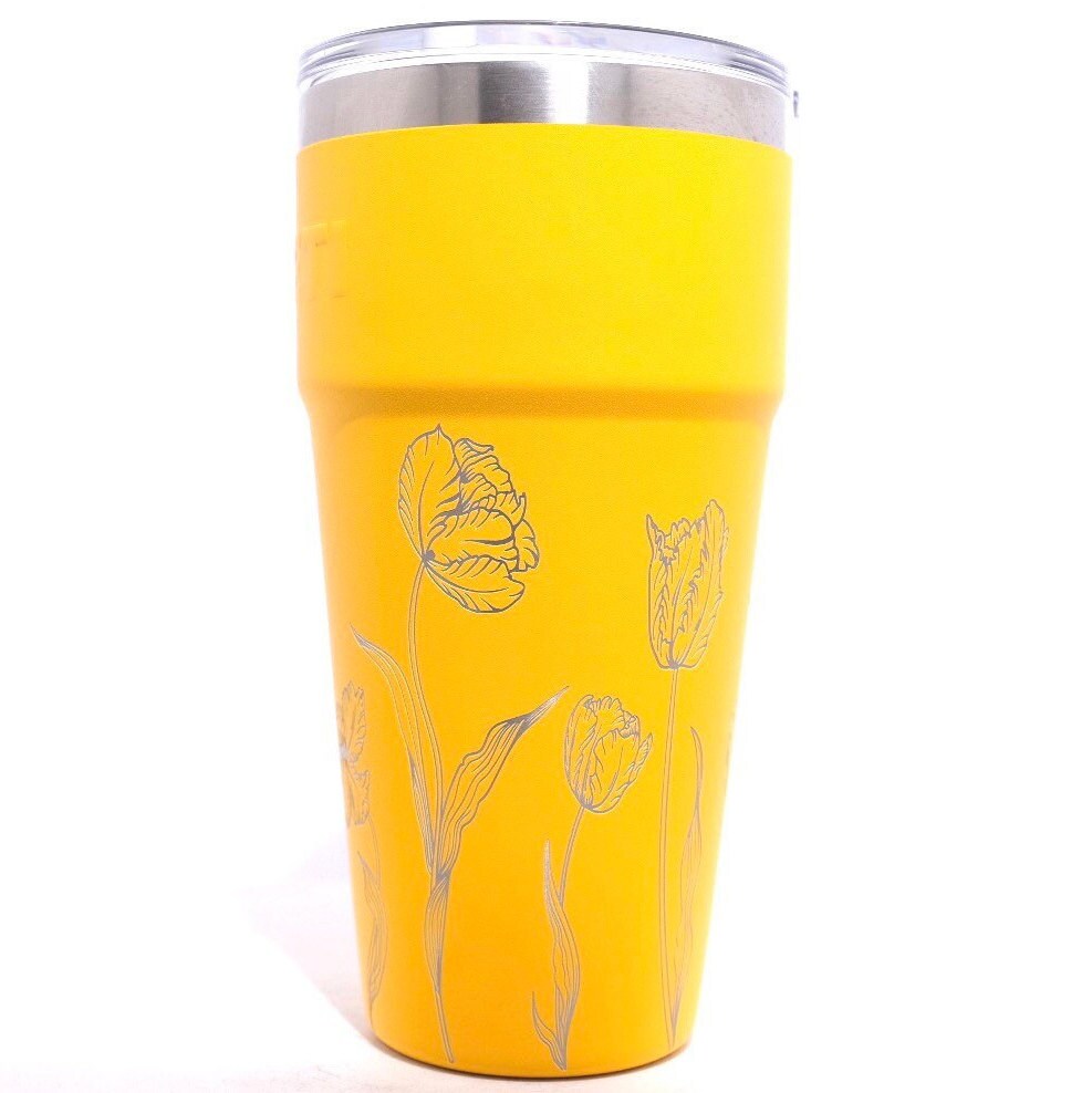 26oz 360 Tulip Design Laser Engraved on a Yeti Stackable - Etsy