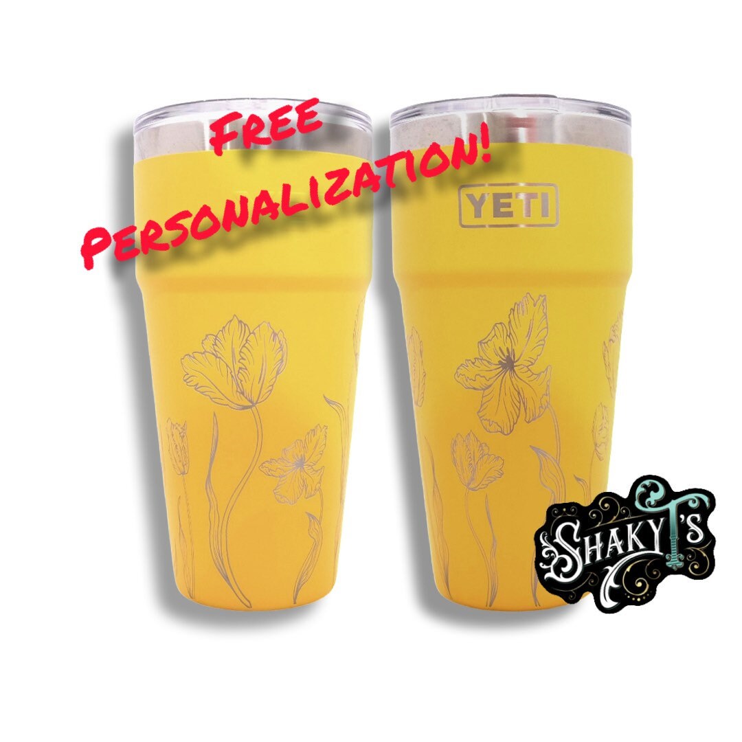 26oz 360 Tulip Design Laser Engraved on a Yeti Stackable - Etsy