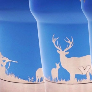 30oz - 360 Elk Hunter Design Laser Engraved on a Yeti Tumbler With ...