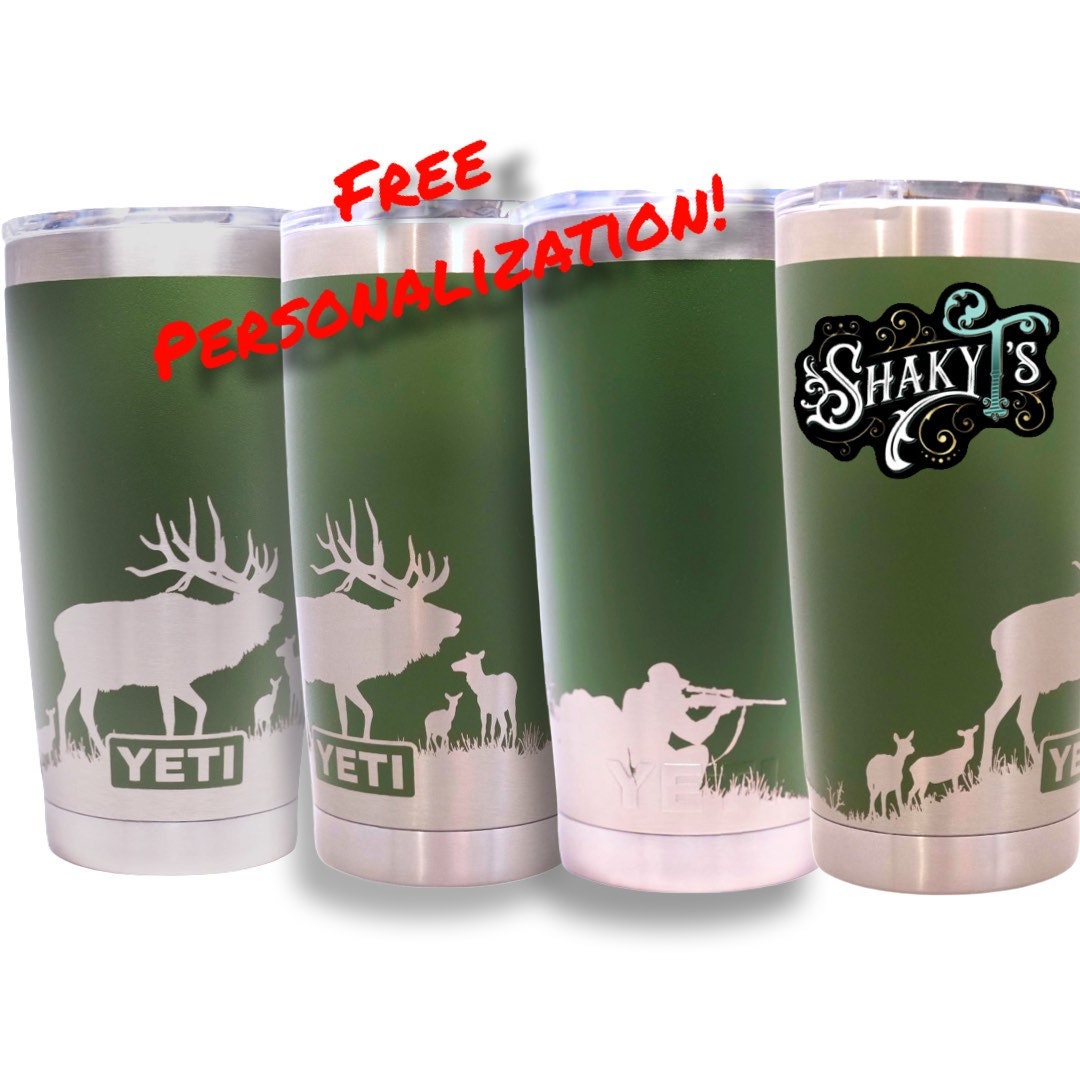 20oz - 360 Elk Hunt Design Laser Engraved on a Yeti Tumbler. Dishwasher ...