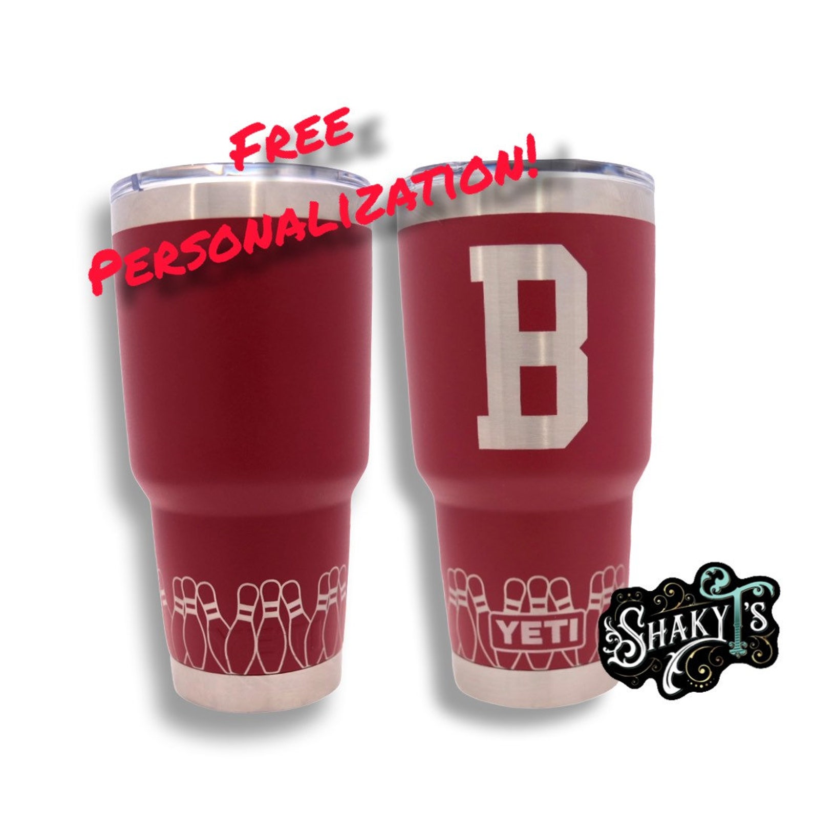 30oz - 360 Bowling Wrap Laser Engraved on a Yeti Tumbler With Magslide ...