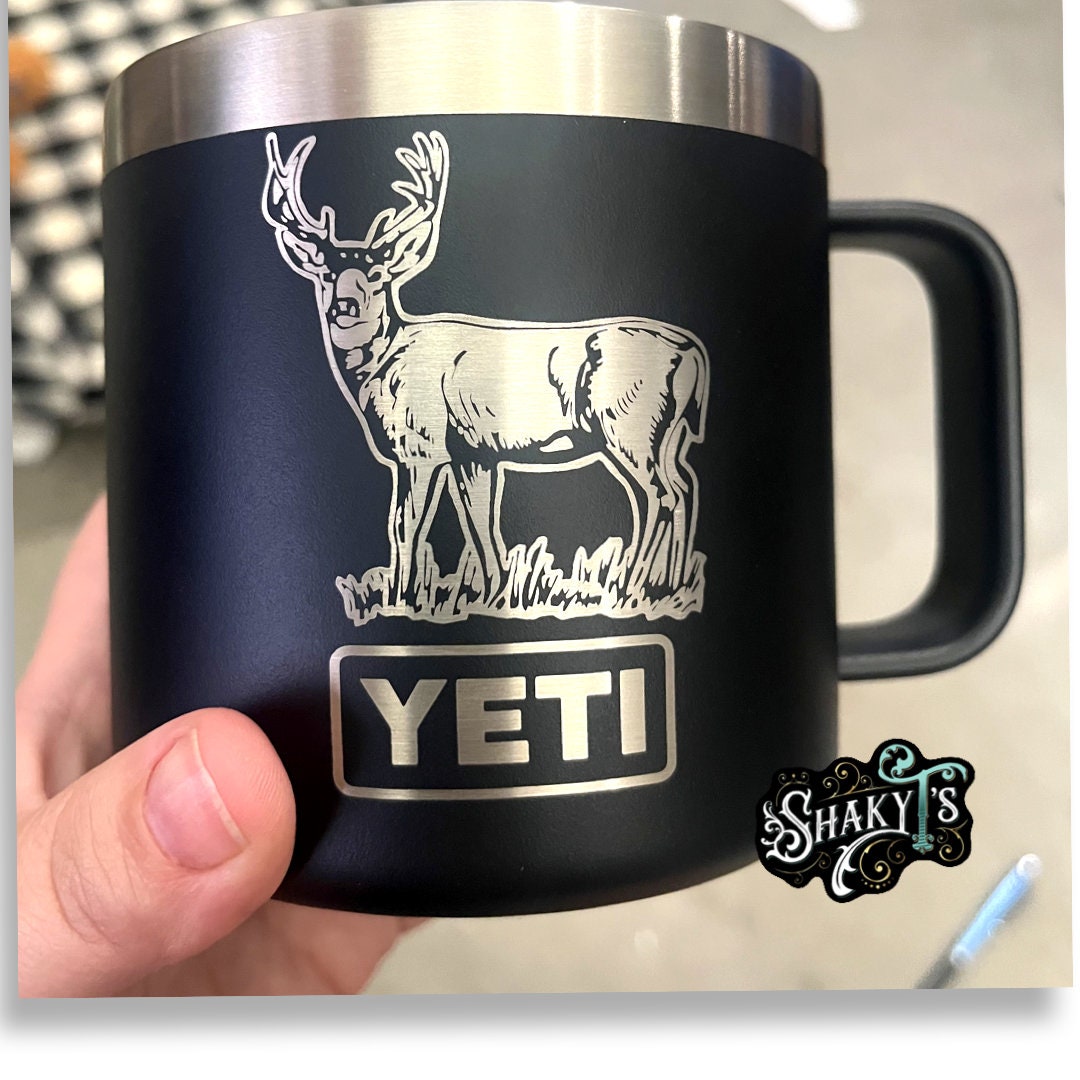 14oz - Mule Deer Clipart, Laser Engraved on a Yeti Mug With Magslide ...
