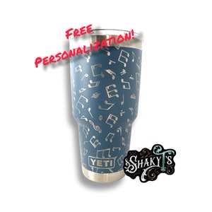 30oz - 360 Music Note Design Laser Engraved on a Yeti Tumbler With ...
