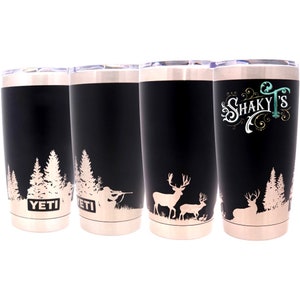 20oz - 360 Mule Deer Hunting Design Laser Engraved on a Yeti Tumbler ...