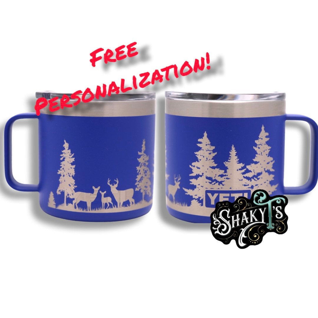 14oz - 270 Whitetail Deer in Pine Tree Wrap Laser Engraved on a Yeti ...