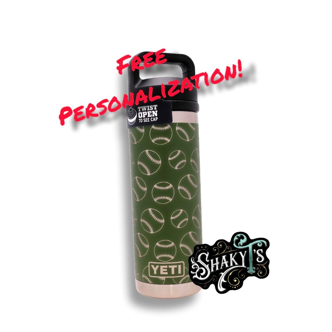 18oz - 360 Baseball Design Laser Engraved on a Yeti Rambler With Chug ...