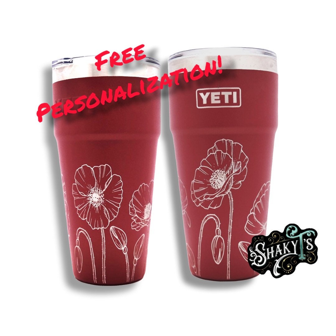 26oz 360 Poppy Design Laser Engraved on a Yeti Stackable - Etsy Canada