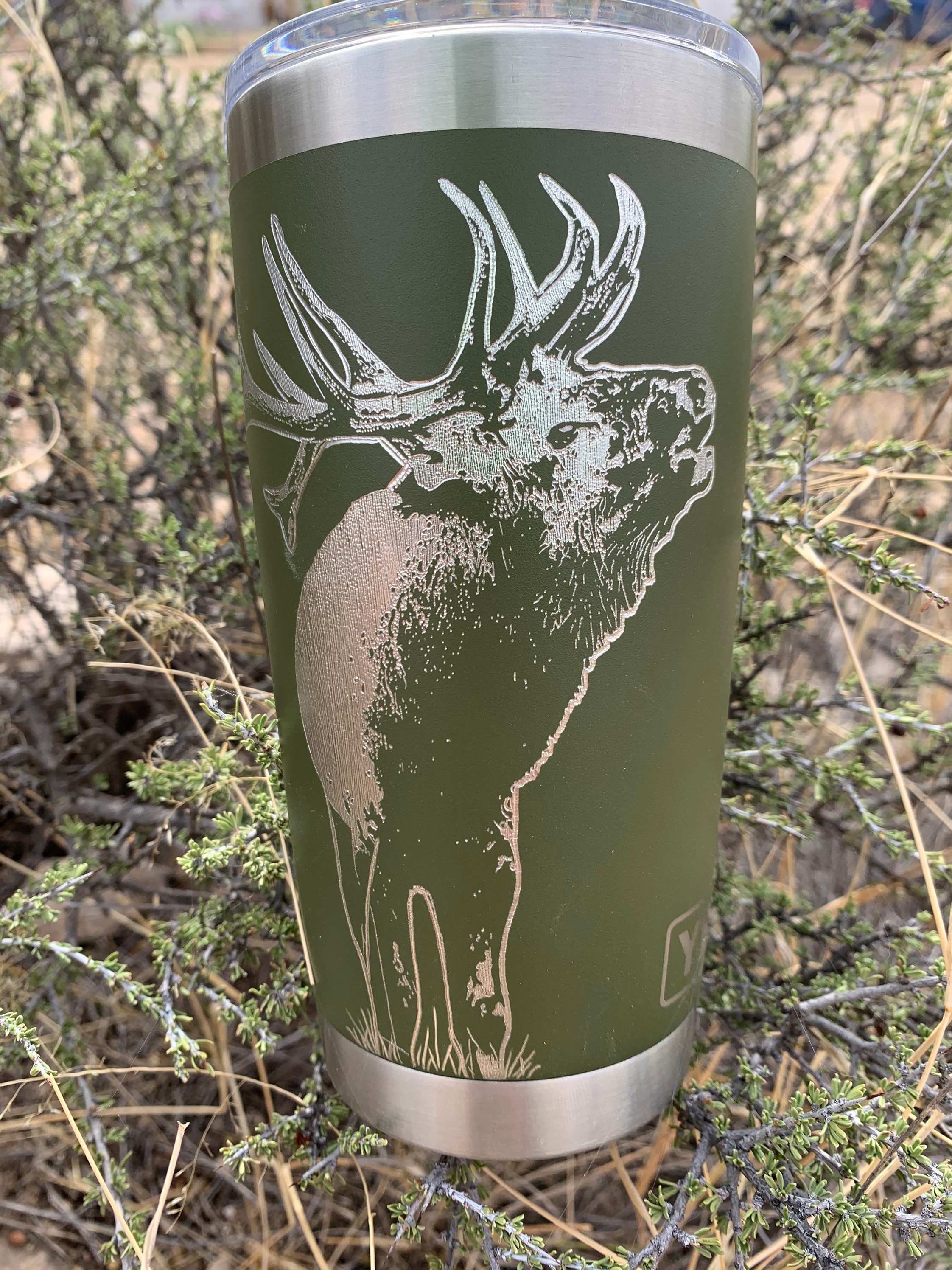 Custom Hand And Or Laser Engraved Elk On 20oz Yeti Tumbler Etsy