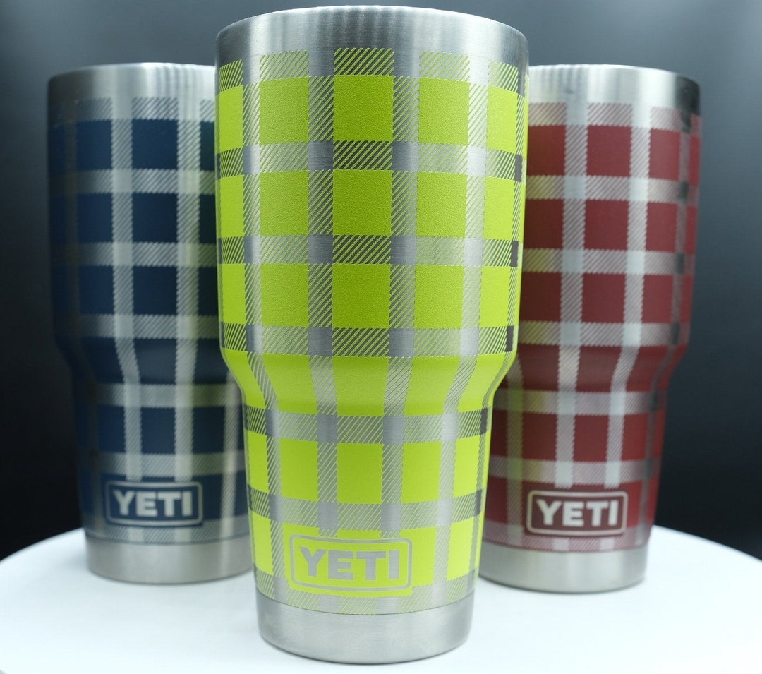 Plaid Design Laser Engraved on a 30oz Yeti Tumbler With - Etsy