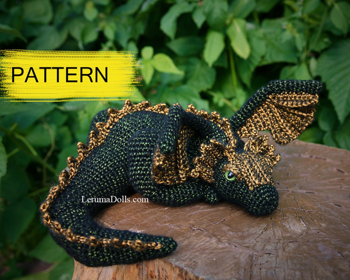 PDF File Dragon Crochet Pattern Dragon Amigurumi Curve - Etsy