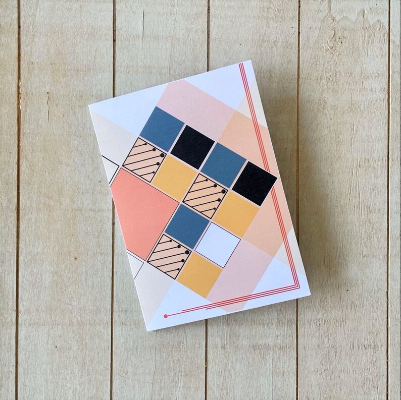 Pastel Color Greeting Card With an Original Pattern. Geometric Card ...