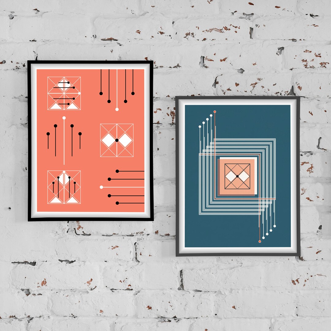 Designer Wall Art. Printable 2 Piece Wall Art Ideal as a Gallery Wall ...