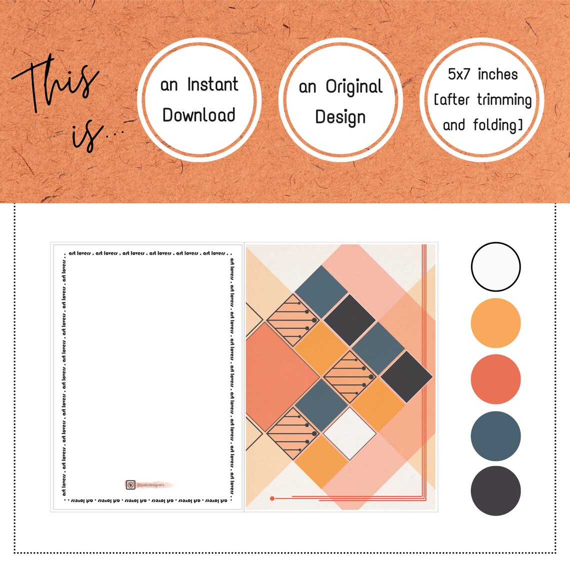 Pastel Color Greeting Card With an Original Pattern. Geometric Card ...