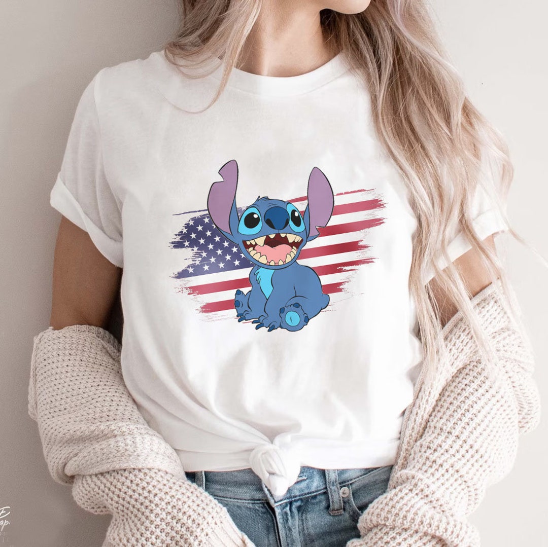 Stitch American Flag Shirt, Lilo and Stitch Fourth of July Shirt ...