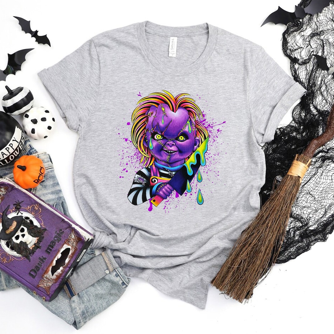 Chucky Characters Halloween Neon Shirt, Halloween Horror Chucky Shirt ...