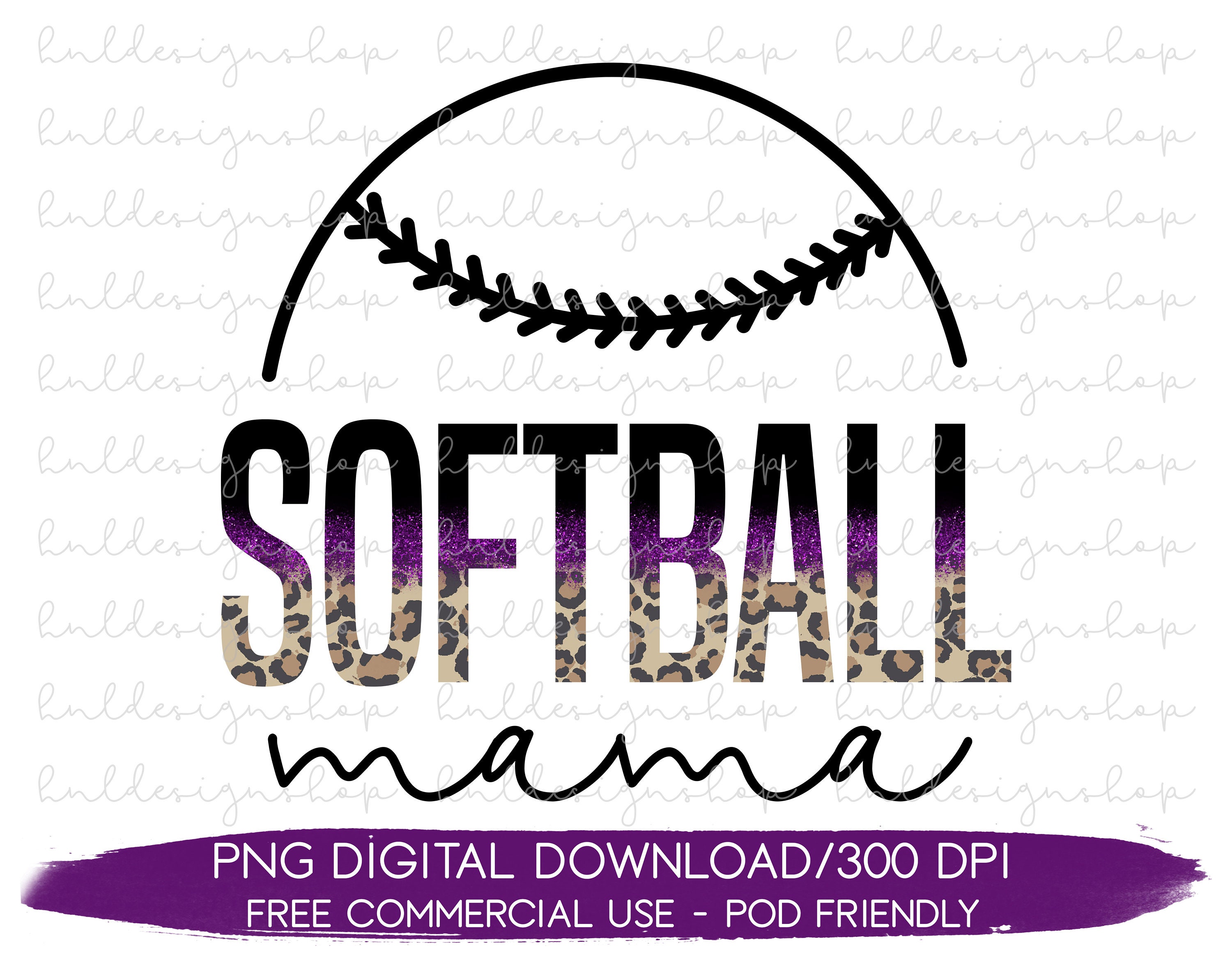 Purple Glitter Softball Mama Png Purple Softball Team Colors - Etsy