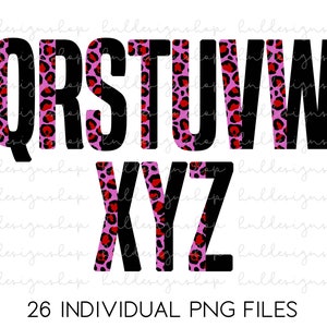 Valentines Day Letters PNG, Pink Leopard Print Letters PNG, Valentines ...